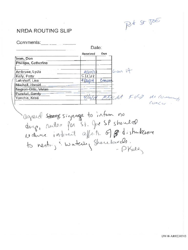 Fillable Online Fillable Online NRDA ROUTING SLIP Fax Email Print ...