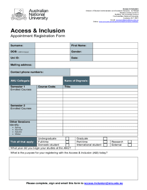 Fillable Online Access Inclusion registration form Fax Email Print ...