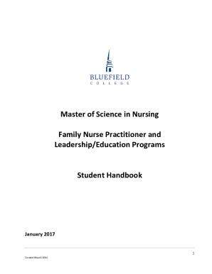 Fillable Online Master of Science in Nursing: Family Nurse Practitioner ...