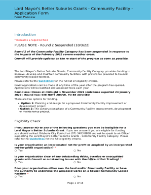 Fillable Online Application Form Lord Mayor's Better Suburbs Grants ...