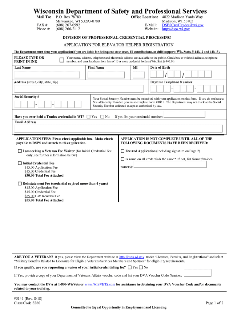 Fillable Online dsps wi Fillable Online Wisconsin Department of Safety ...