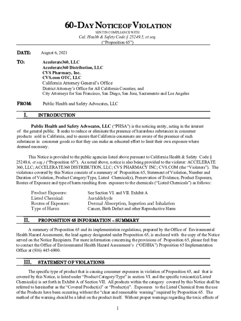 Fillable Online oag ca 60 Day Notice - LifeToGo Hand Sanitizer.pdf Fax Email Print - pdfFiller