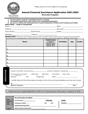 Fillable Online Fillable Online Annual Financial Assistance Application ... Fax Email Print ...