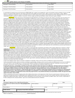 Fillable Online FREE Activity Release of Liability (Waiver) PDF ...