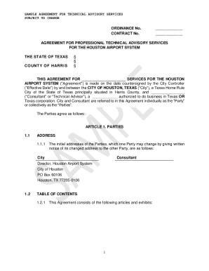 Fillable Online Agreement for Pro Bono Technical Advisory Services ...