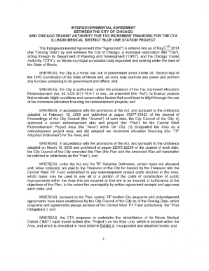 Fillable Online INTERGOVERNMENTAL AGREEMENT BETWEEN THE CITY OF CHICAGO ...