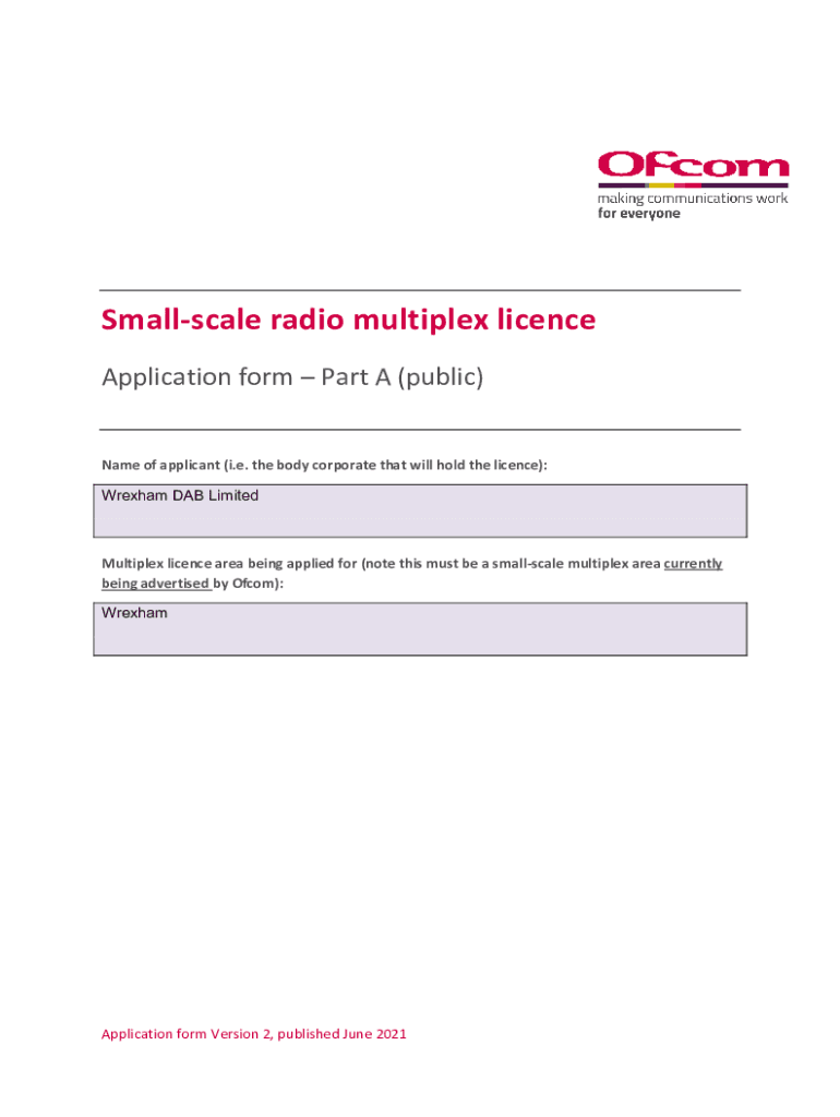 Fillable Online www.ofcom.org.ukmanage-your-licenceradioSmall-scale ...