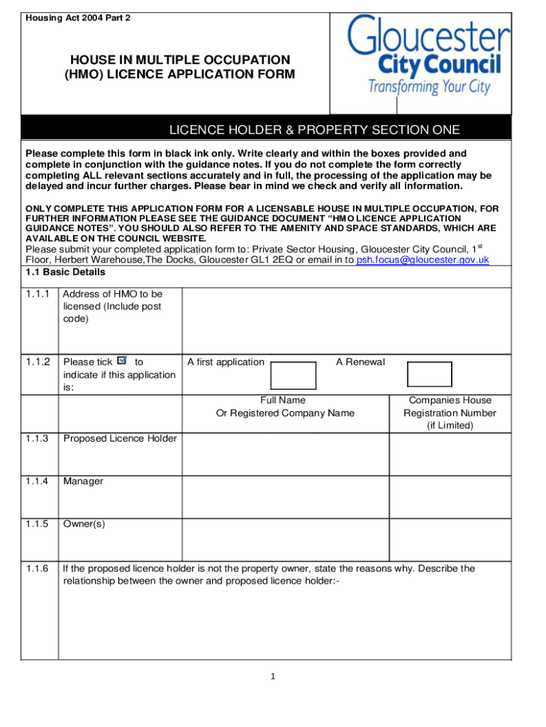 Fillable Online www.gloucester.gov.uk media 3148HOUSE IN MULTIPLE ...