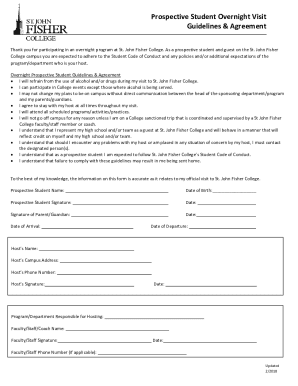 Fillable Online OVERNIGHT PERMISSION FORM PROSPECTIVE STUDENT INFORMATION ... Fax Email Print ...