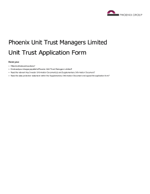 Fillable Online Phoenix Unit Trust Managers Limited Unit Trust Application ... Fax Email Print ...