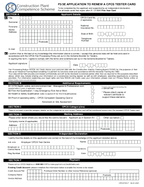 Fillable Online Fillable Online F3.3 Application to Renew a CPCS Tester ...