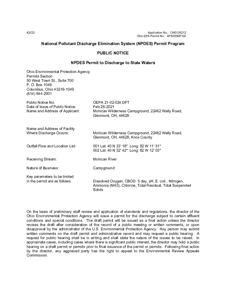 Fillable Online wwwapp epa ohio epa.ohio.govdivisions-and ...