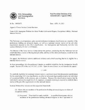 Fillable Online U.S. Citizenship Non-Precedent Decision of the and ...