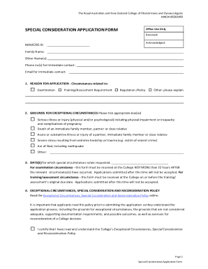Fillable Online Special Consideration Application form Fax Email Print ...
