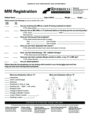 Fillable Online MRI Form 102020 Fax Email Print - pdfFiller