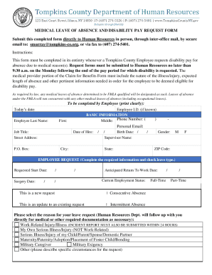 Fillable Online MEDICAL LEAVE OF ABSENCE AND DISABILITY PAY REQUEST ...