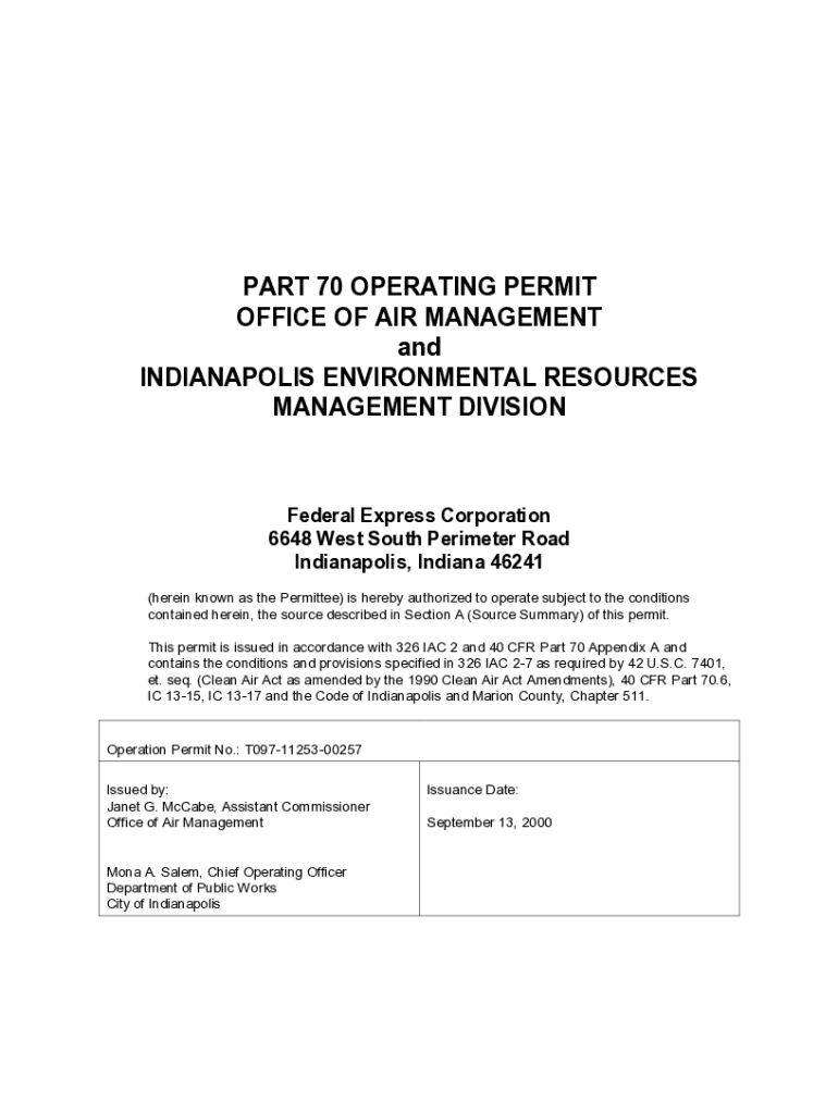 Fillable Online permits air idem in permits.air.idem.in.gov5937fPART 70 ...