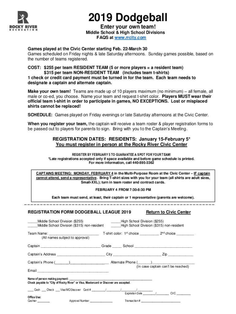 Fillable Online Your School Games - DodgeballYour School Games ...