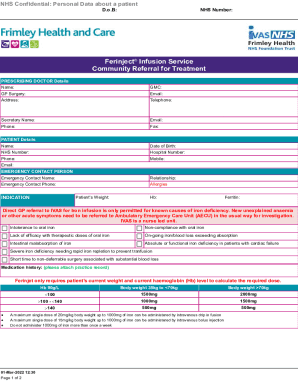 Fillable Online Iron Infusion Referral Form Fax Email Print - pdfFiller