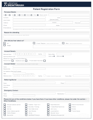 Fillable Online New Patient Registration Formsante in format Form ...