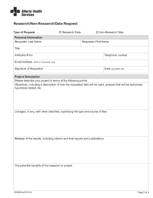 Fillable Online www.albertahealthservices.cafrm-20964Research/Non-Research/Data Request Form ...
