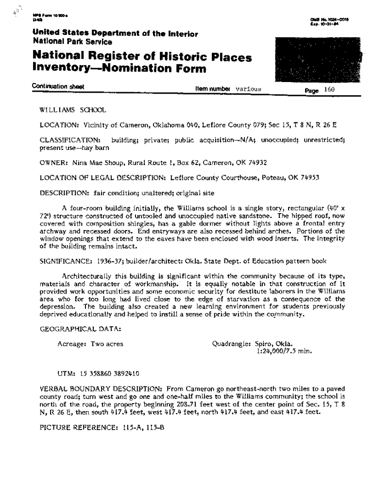 Fillable Online Fillable Online NPS Form 10400* 0MB Xppravtf No Fax ...