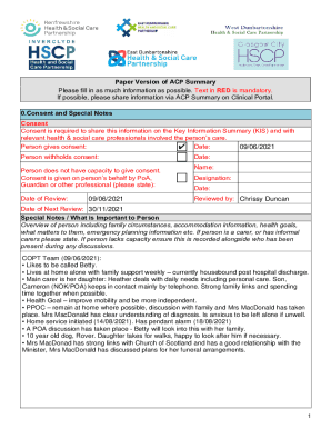 Fillable Online Paper Version of ACP Summary RED - nhsggc.org.uk Fax ...