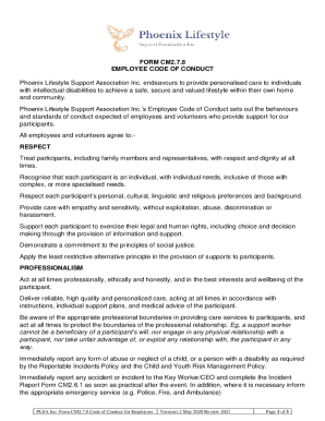 Fillable Online FORM CM2.7.8 EMPLOYEE CODE OF CONDUCT Fax Email Print ...
