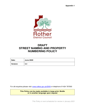 Fillable Online Street naming and numbering policy - Appendix B ...