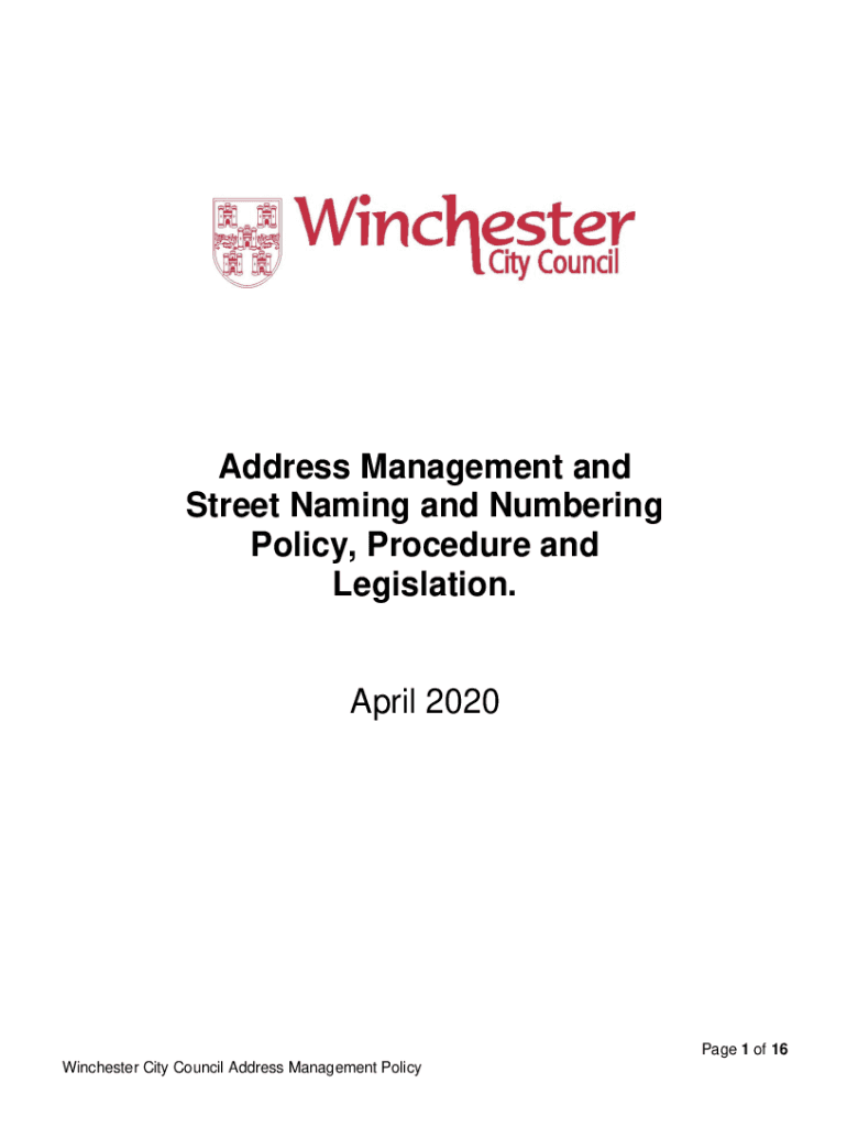 Fillable Online Address Management and Street Naming and Numbering ...