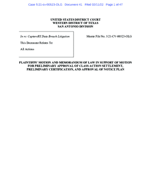 Fillable Online in-re-capturerx-data-breach-litigation-motion-prelim ...