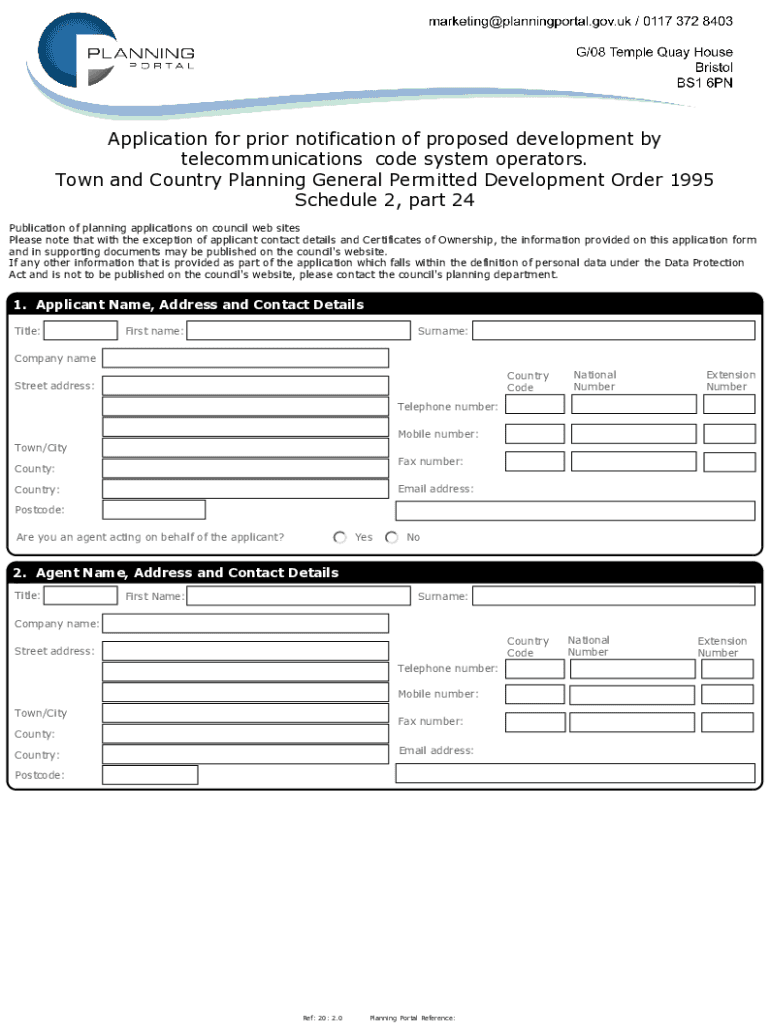 Fillable Online apps eastsussex gov Application for prior notification ...