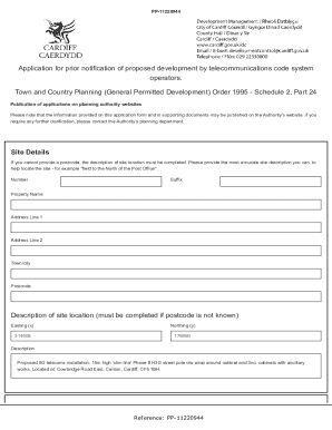 Fillable Online Description of site location (must be completed if ...