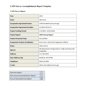 Fillable Online datcp wi CAPS Survey Accomplishment Survey Report ...
