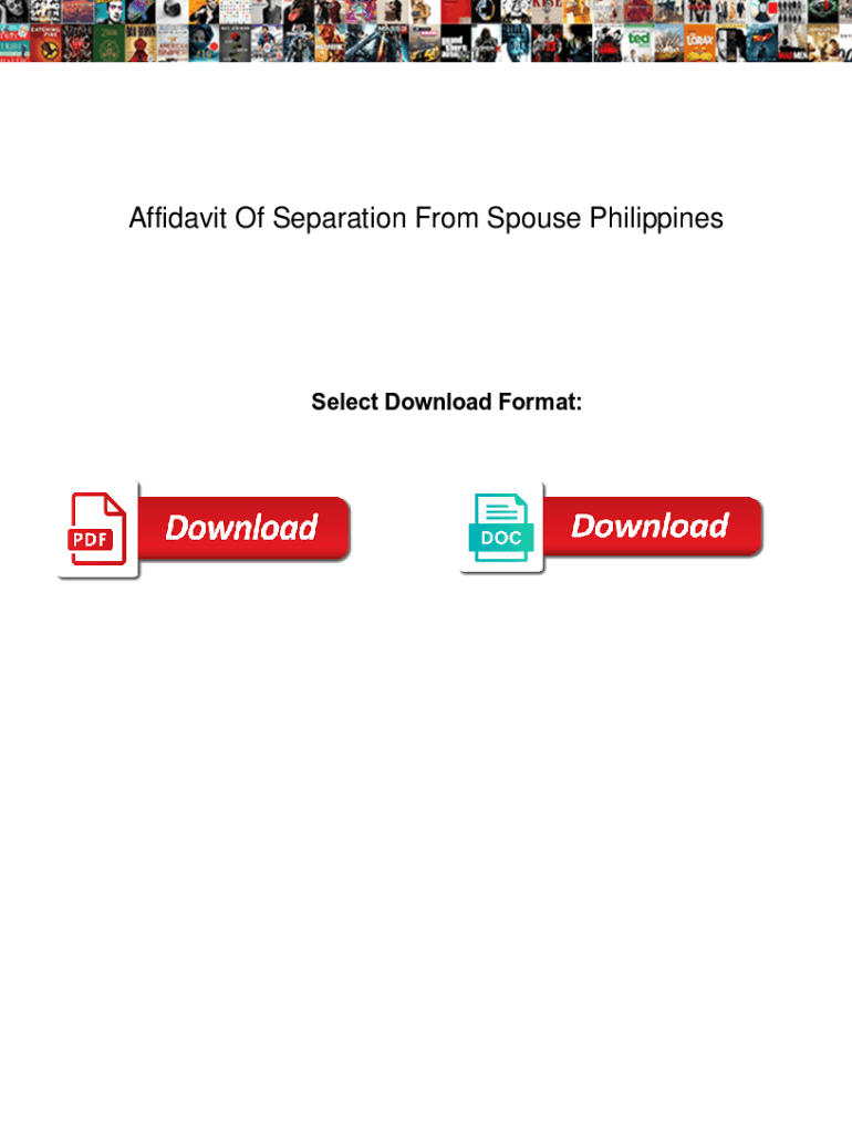 Fillable Online Affidavit Of Separation From Spouse Philippines ...