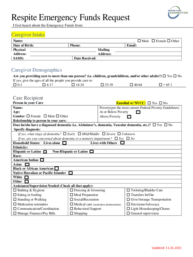 Fillable Online Emergency Fund Request Form Fax Email Print - pdfFiller