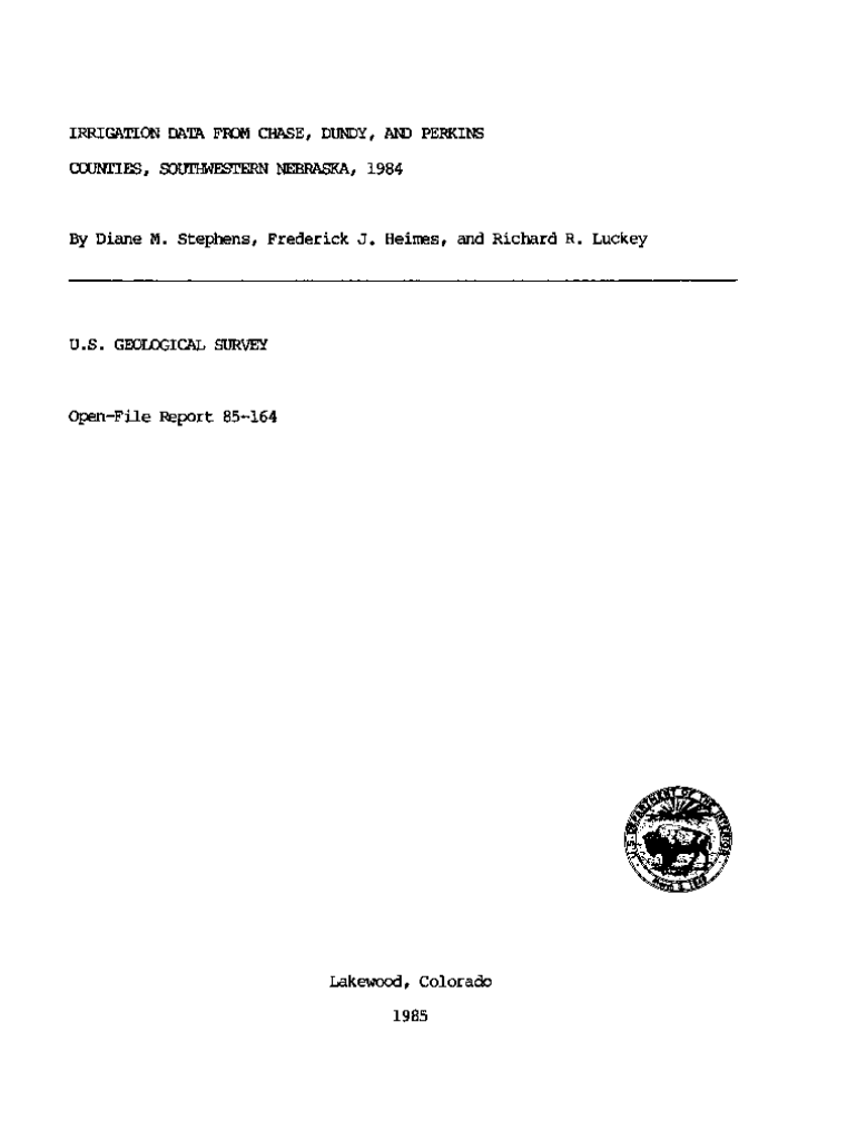 Fillable Online pubs usgs By Diane M. Stephens, Frederick J. Heinesr and Richard R. Luckey ...