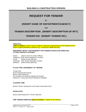Request for Tender - Building and ConstructionRequest for Tender ...