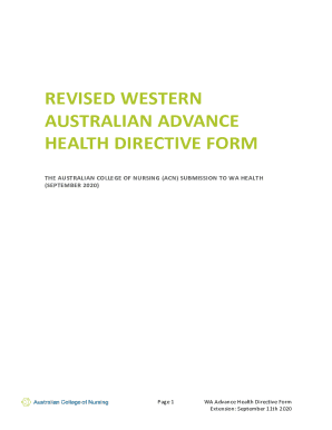 Fillable Online Advance health directive - form - Power of attorney and ...