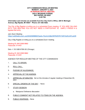 Fillable Online cms7files1.revize.com birmingham DocumentCenterBIRMINGHAM CITY COMMISSION AGENDA ...