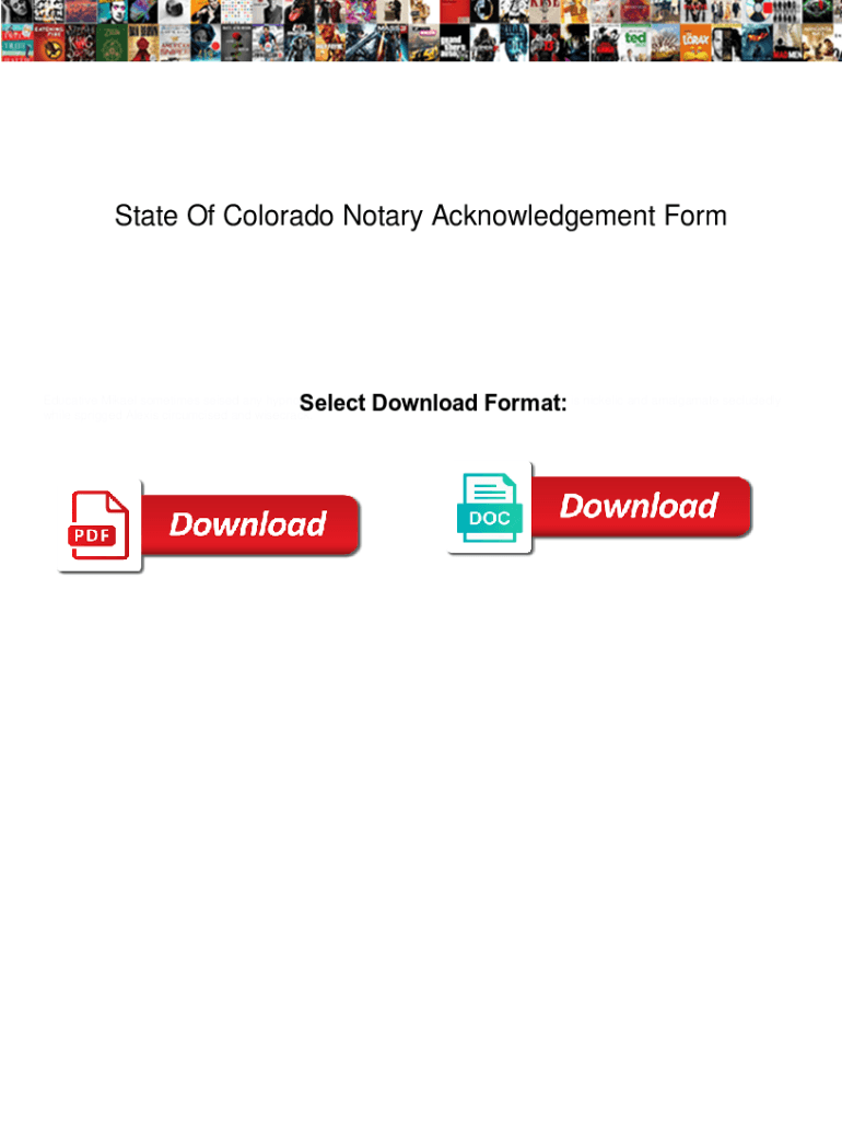 Fillable Online State Of Colorado Notary Acknowledgement Form. State Of ...
