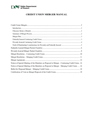 Fillable Online The Boards Role in Credit Union Mergers Fax Email Print ...