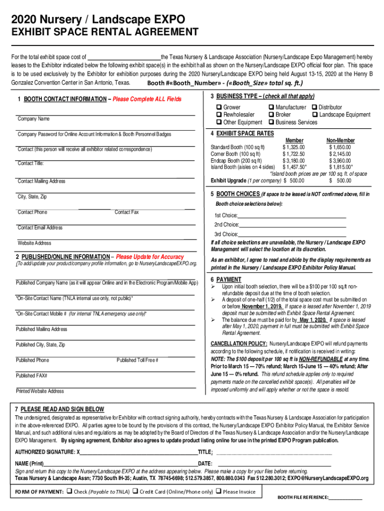Fillable Online www.nurserylandscapeexpo.orgwp-contentuploads2020 Nursery / Landscape EXPO ...