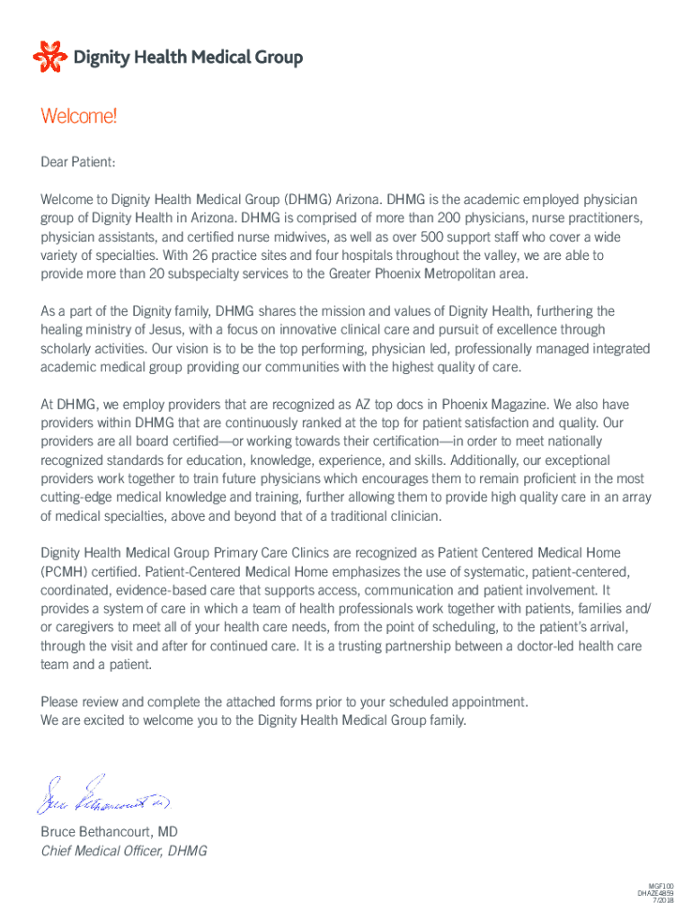 Fillable Online PDF Download form - Dignity Health Fax Email Print ...