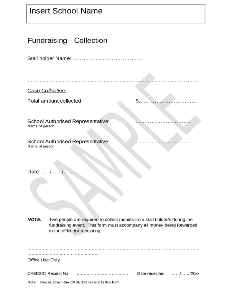 Cash Handling Authorised Fundraising Collection Doc Template | pdfFiller