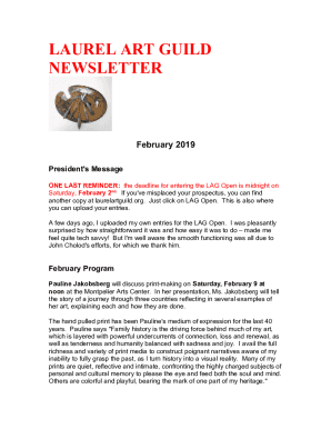 Fillable Online laurelartguild.orgnewslettersLAGNewsletterLAUREL ART ...