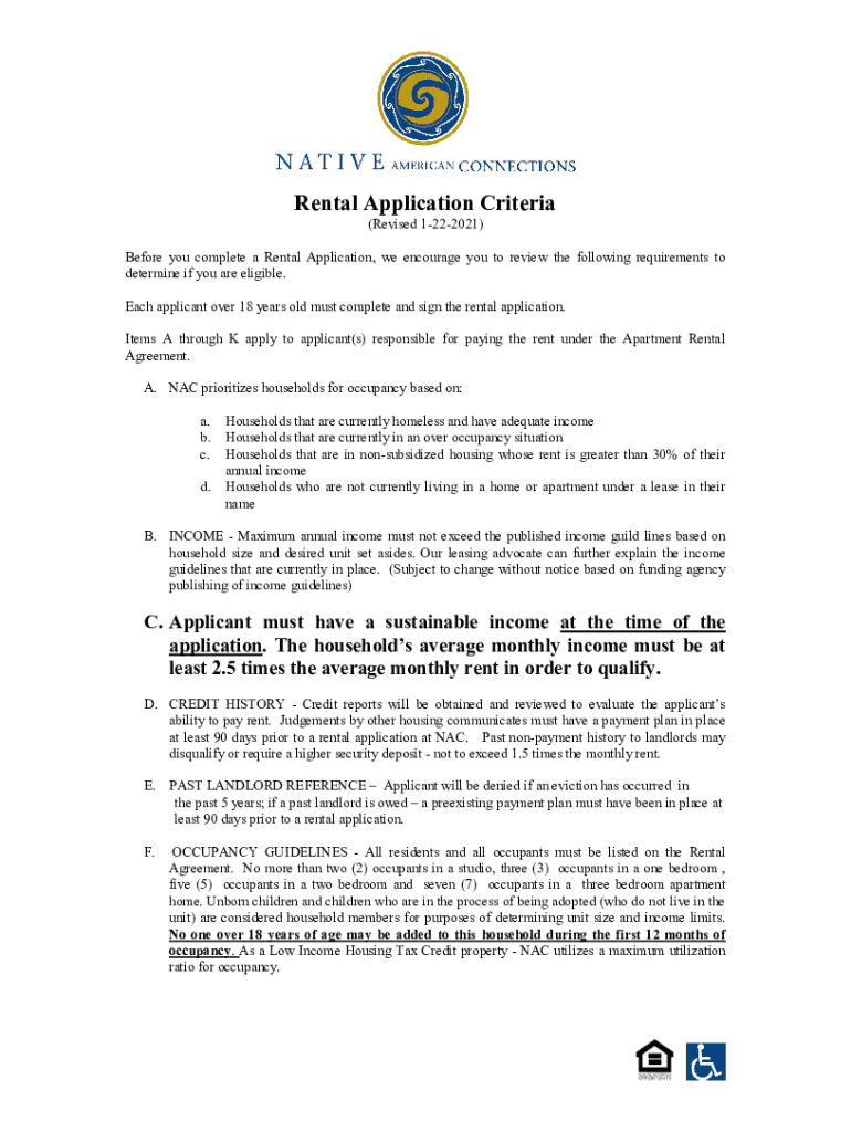 Fillable Online RENTAL APPLICATION CRITERIALedbetter Rentals Fax Email ...