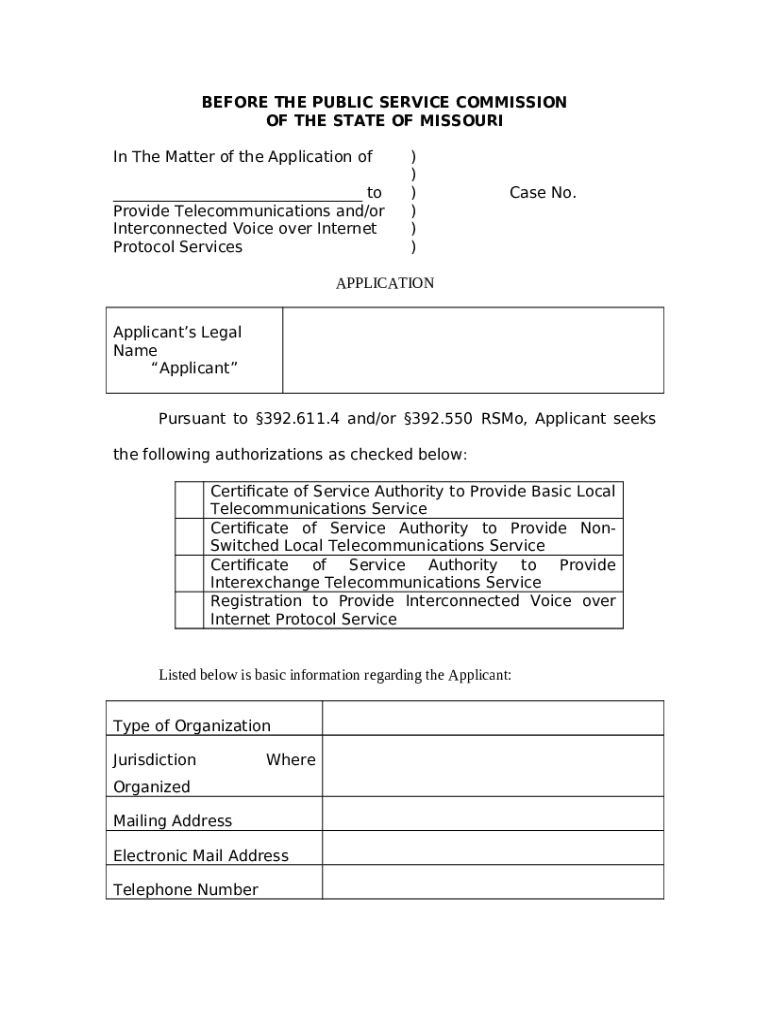 BEFORE THE PUBLIC SERVICE COMMISSION STATE OF ... - Missouri - psc mo Doc Template | pdfFiller