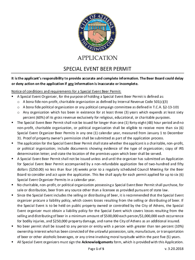 Fillable Online www.clintontn.netformsRecorderSpecial Event Beer Permit ...