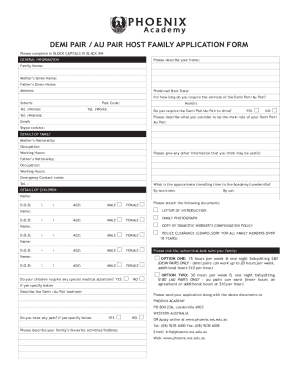 Fillable Online www.phoenix.wa.edu.au01DP-AP-ApplicationDemi Pair / Au Pair Application Form Fax ...
